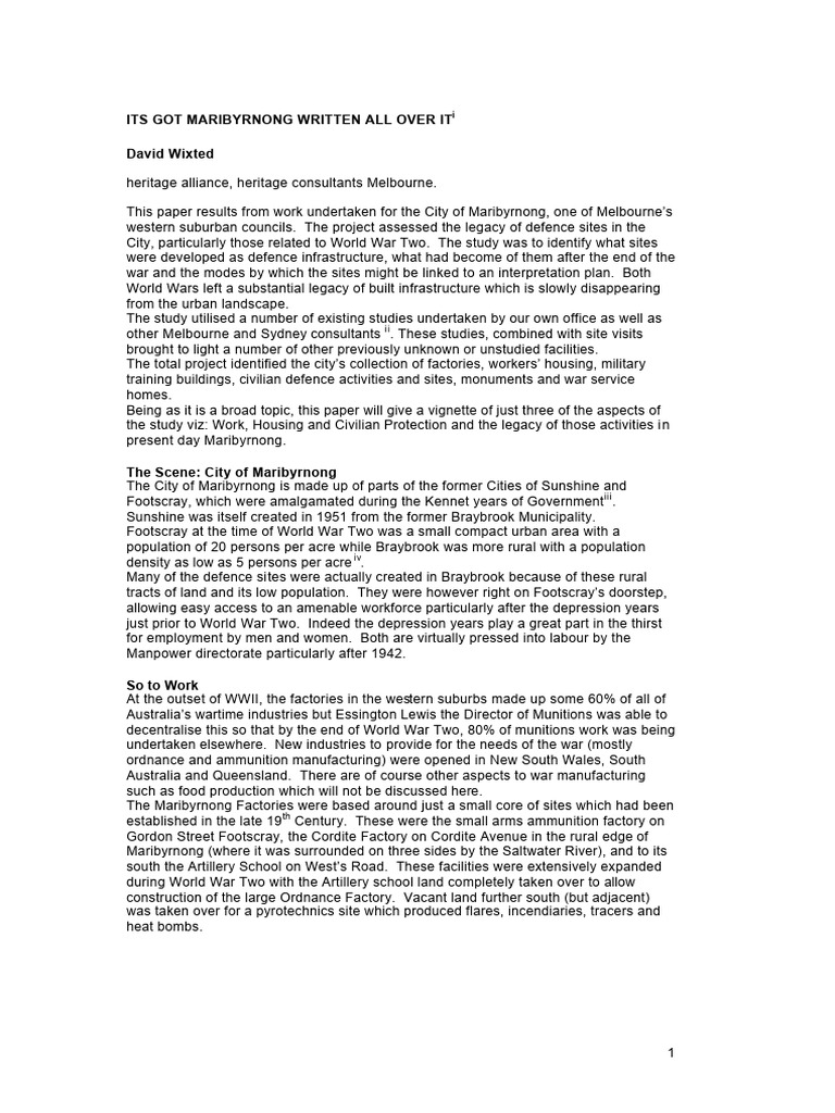 2209 UnlovedModern Wixted David Maribyrnong Paper | PDF | Ammunition ...