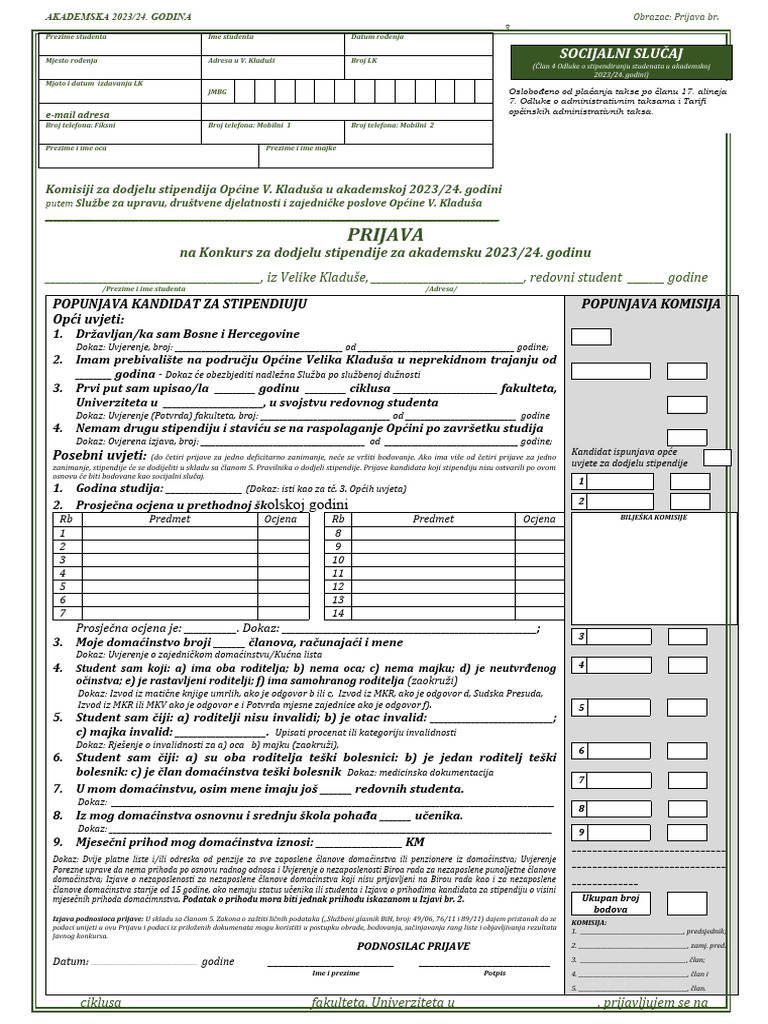 Prijava-Obrazac 3 Stip - 24 | PDF
