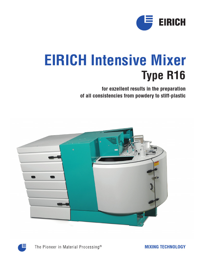 Eirich Intensive Mixer PDF | PDF | Belt (Mechanical) | Tools
