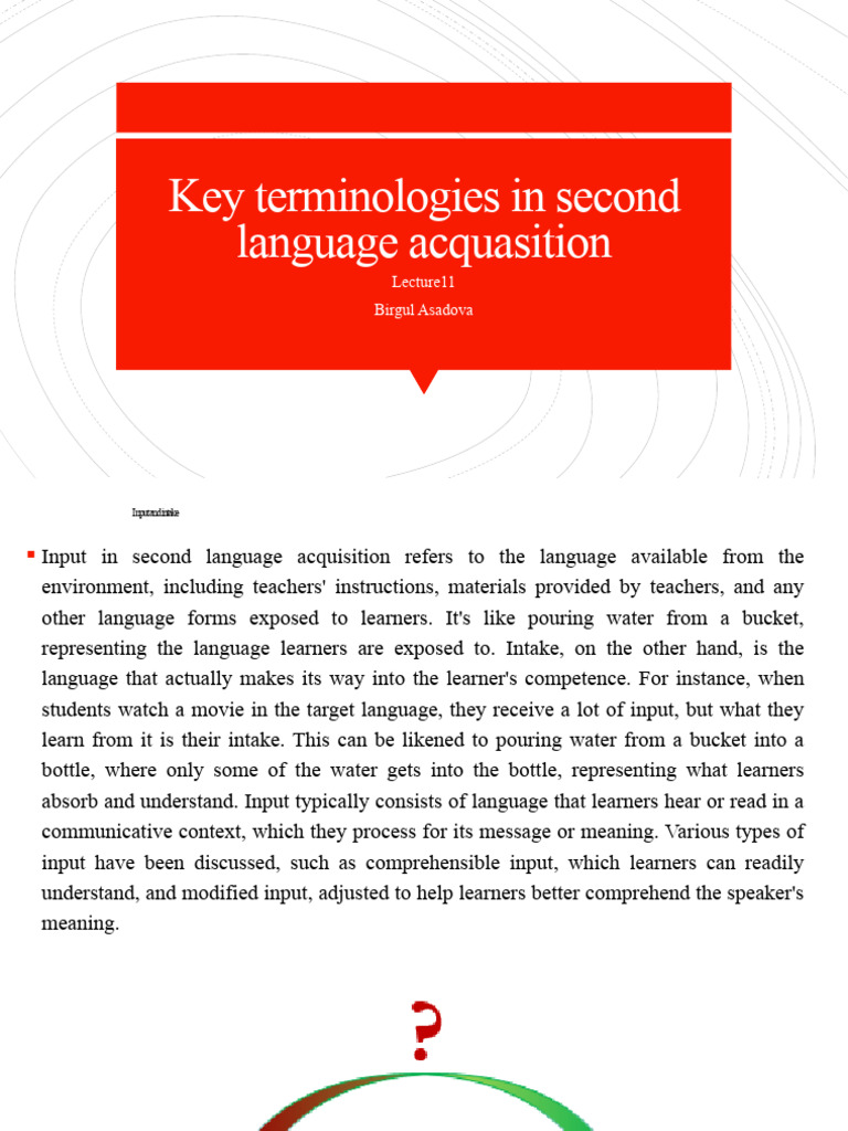 Lecture 11 | PDF | Language Acquisition | Second Language