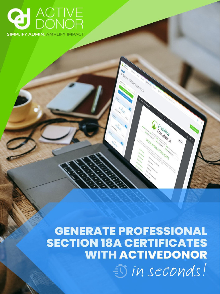 Section 18A Certificate Template by ActiveDonor | PDF | Nonprofit ...