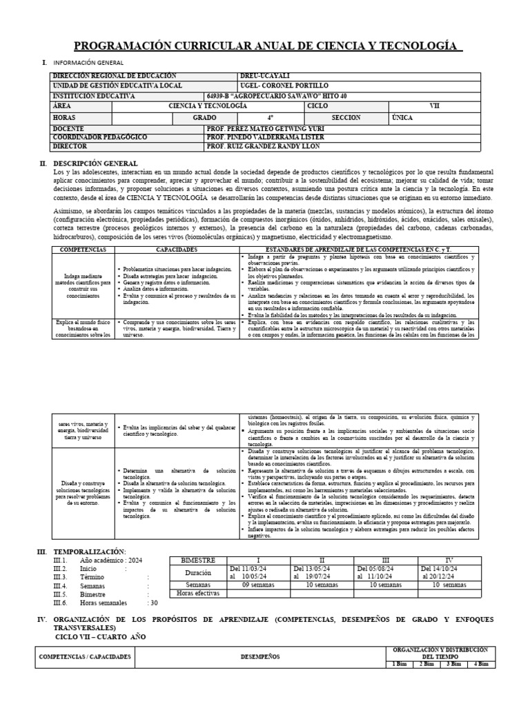 4to Programacion Anual CTA | PDF | Aprendizaje | Investigación cuantitativa