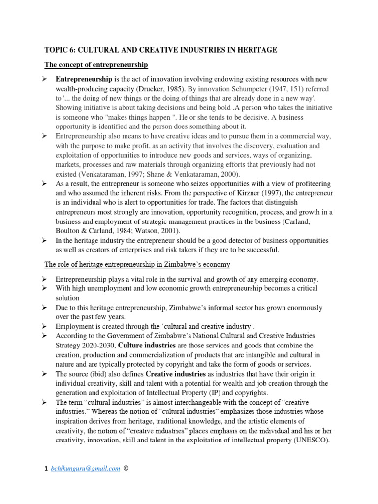 Topic 6 Cultural and Creative Industries in Heritage | PDF | Basket ...