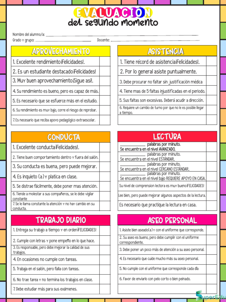 Rubrica para Evaluar Nivel Preescolar | PDF