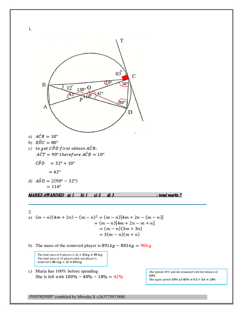 Marking Scheme Nov 2022 P2 | PDF