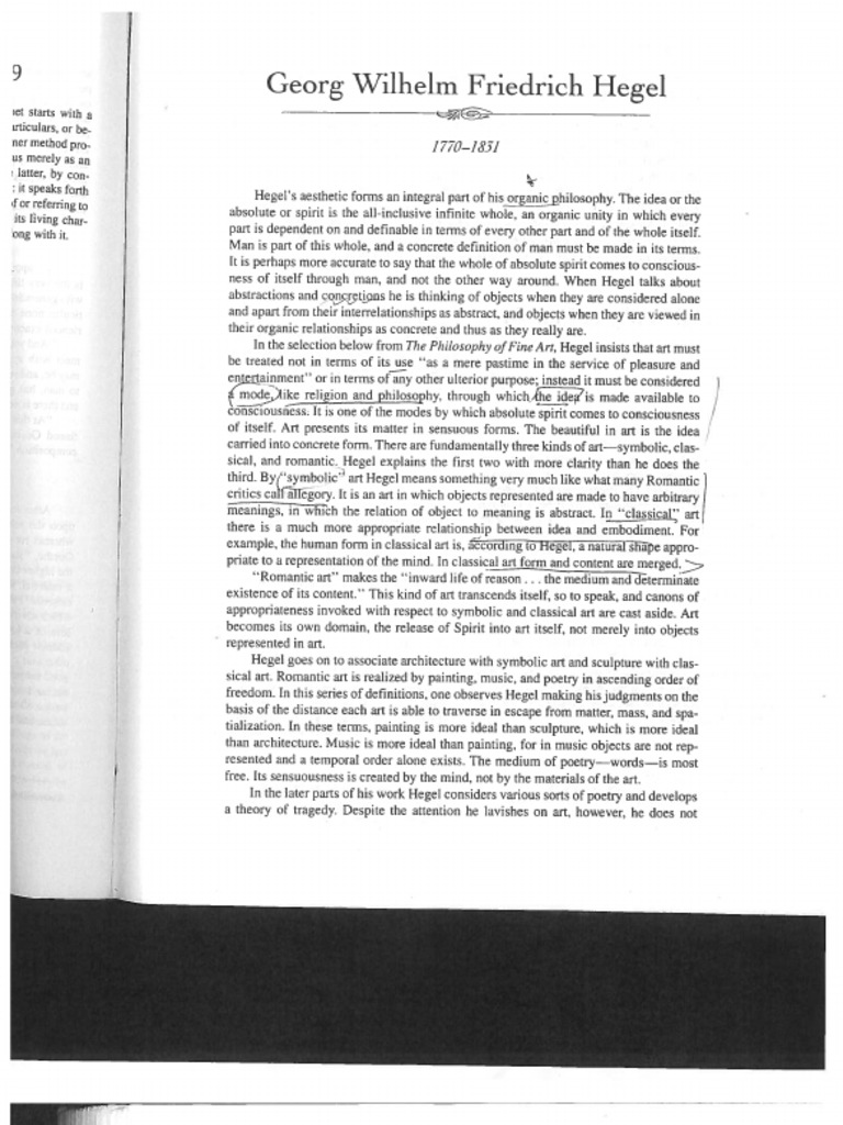 Hegal, Philosophy of The Fine Arts | PDF
