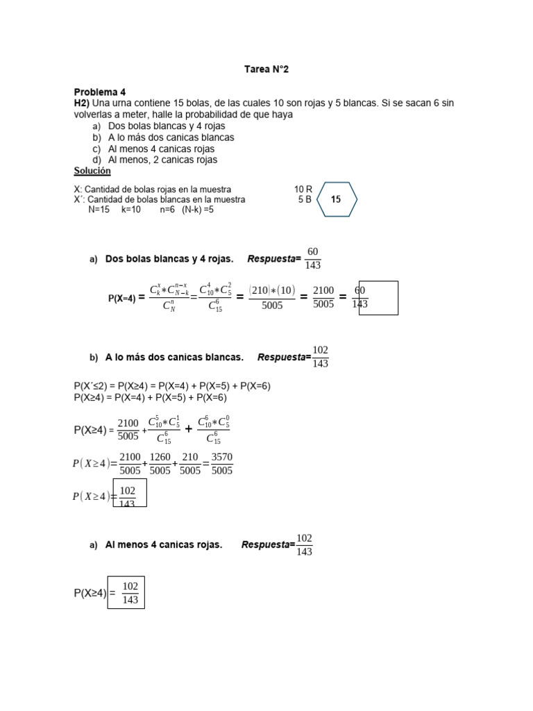 Tarea N2 | PDF | Teoría de probabilidad | Teoría estadística