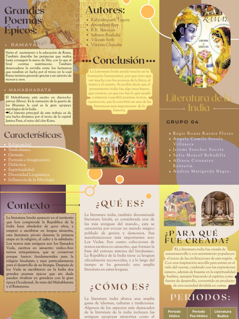 Triptico - Literatura de La India | PDF | Vedas | sánscrito