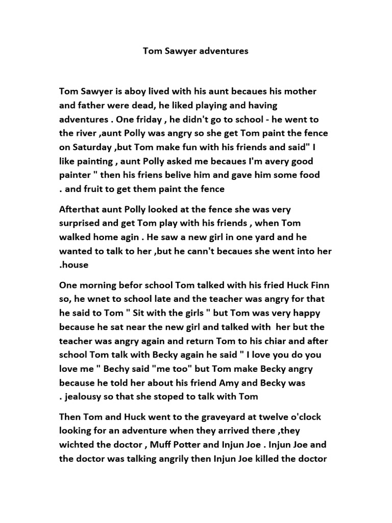 Tom Sawyer Adve | PDF | Poetry
