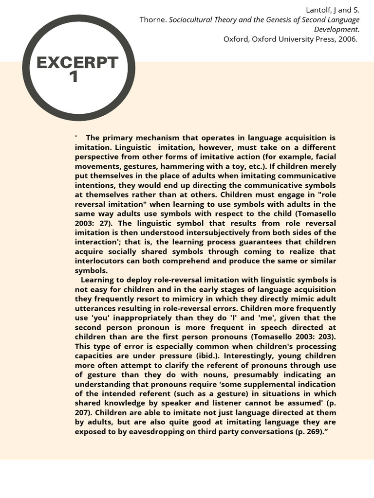 Imitation | PDF | Imitation | Language Acquisition