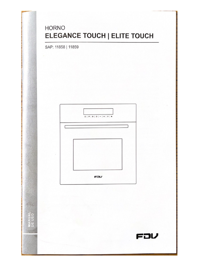 Manual horno eléctrico FDV Elite Touch | PDF