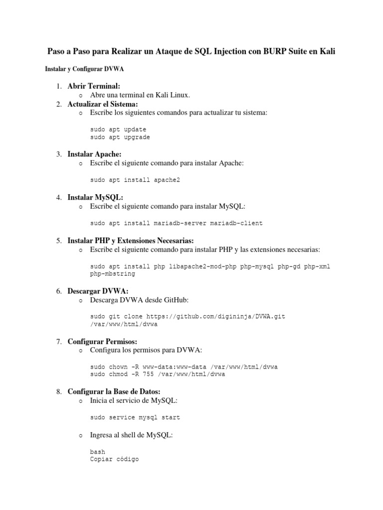 Guia Paso a Paso Ataque Injectzion SQL | PDF | Mi sql | Informática