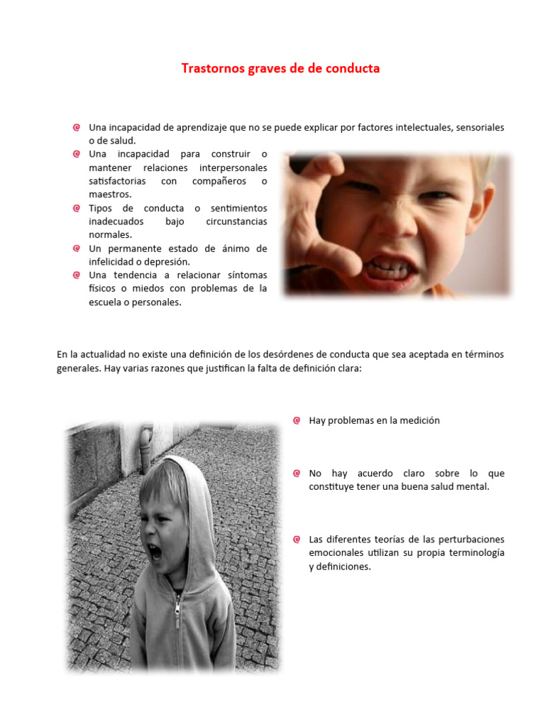 Definición de Los Trastornos Graves de de Conducta | PDF | Comportamiento | Aprendizaje