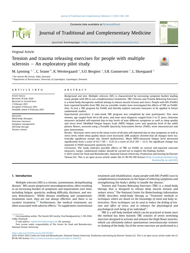 Paper TRE y Esclerosis Múltiple | PDF | Multiple Sclerosis | Weakness