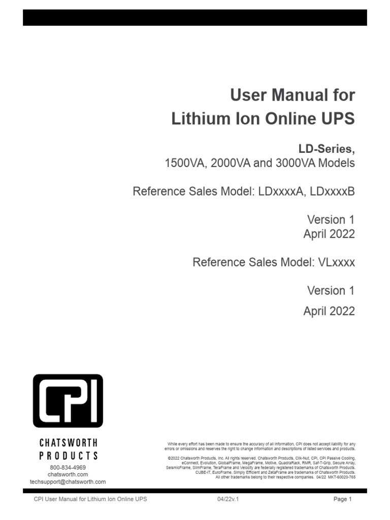 Ups User Manual Ld-Series | PDF | Ac Power Plugs And Sockets | Battery ...
