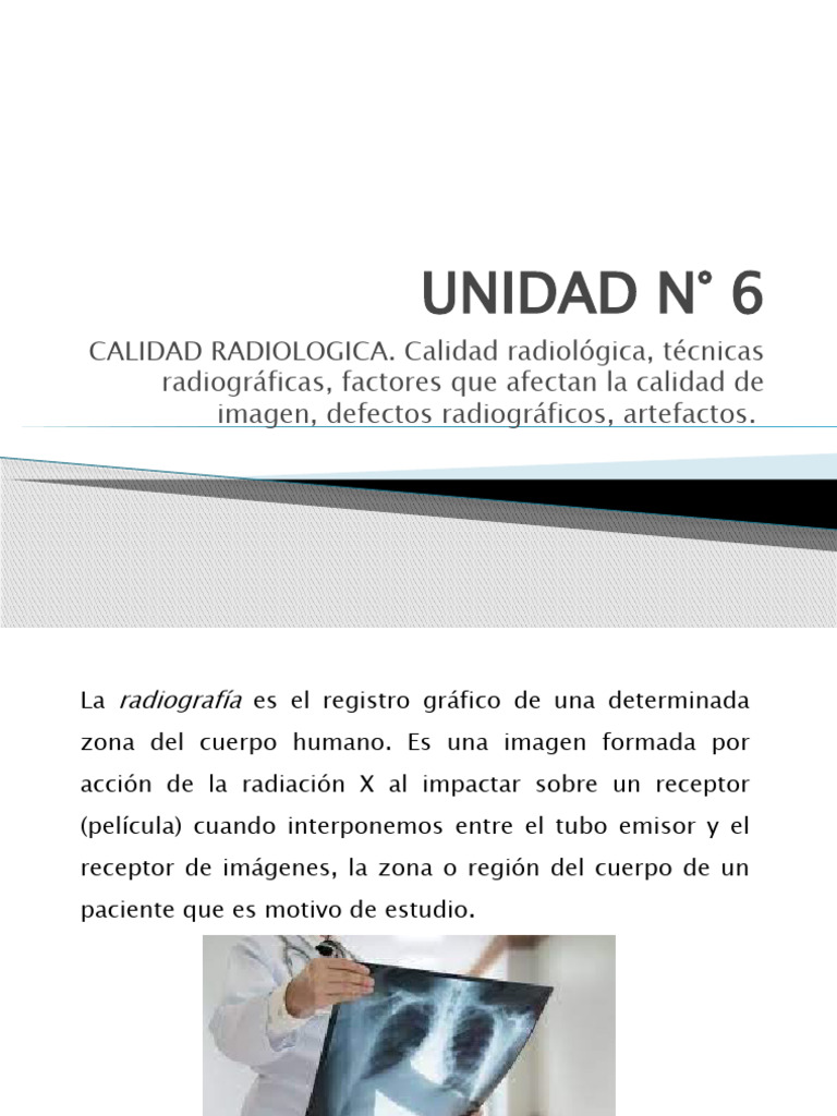 Unidad #6 | PDF | Rayo X | Radiografía