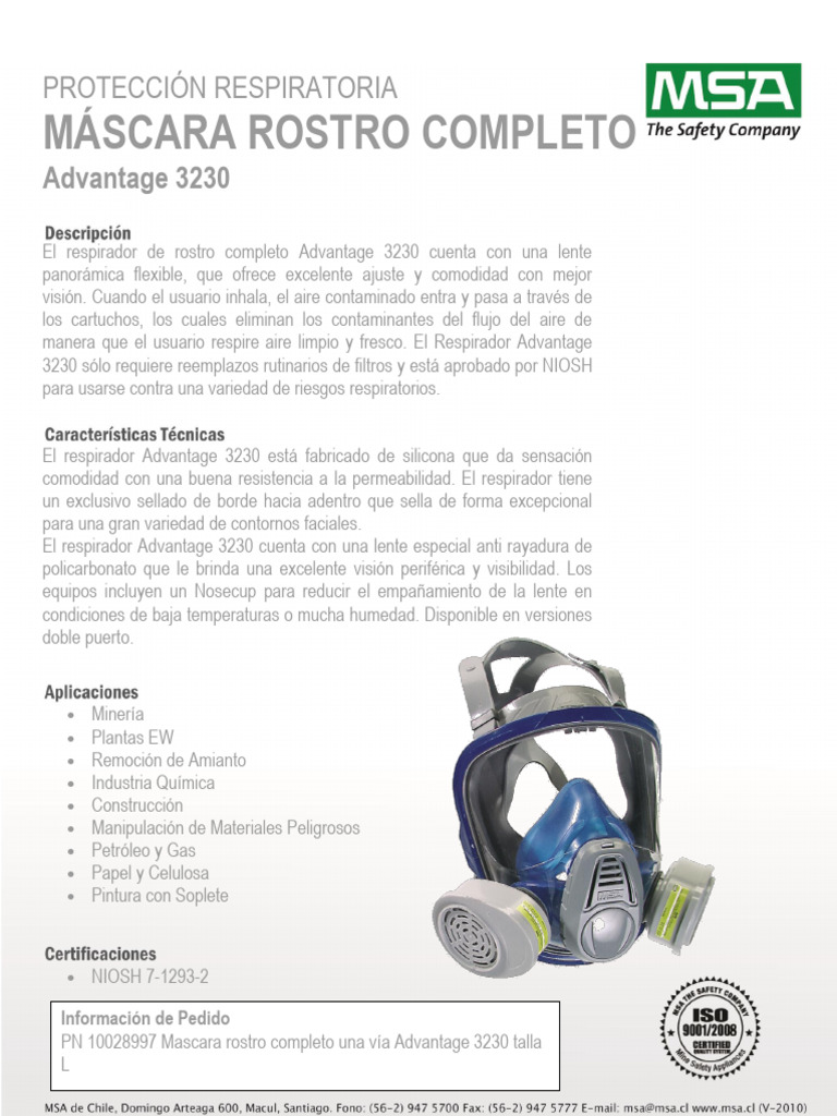 Mascara Rostro Completo Advantage 3200 - Ficha Tecnica - Rev00 - ES | PDF