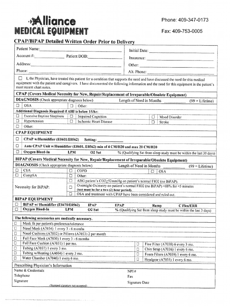 Cpap Prescription - KM - C36824071816330 | PDF