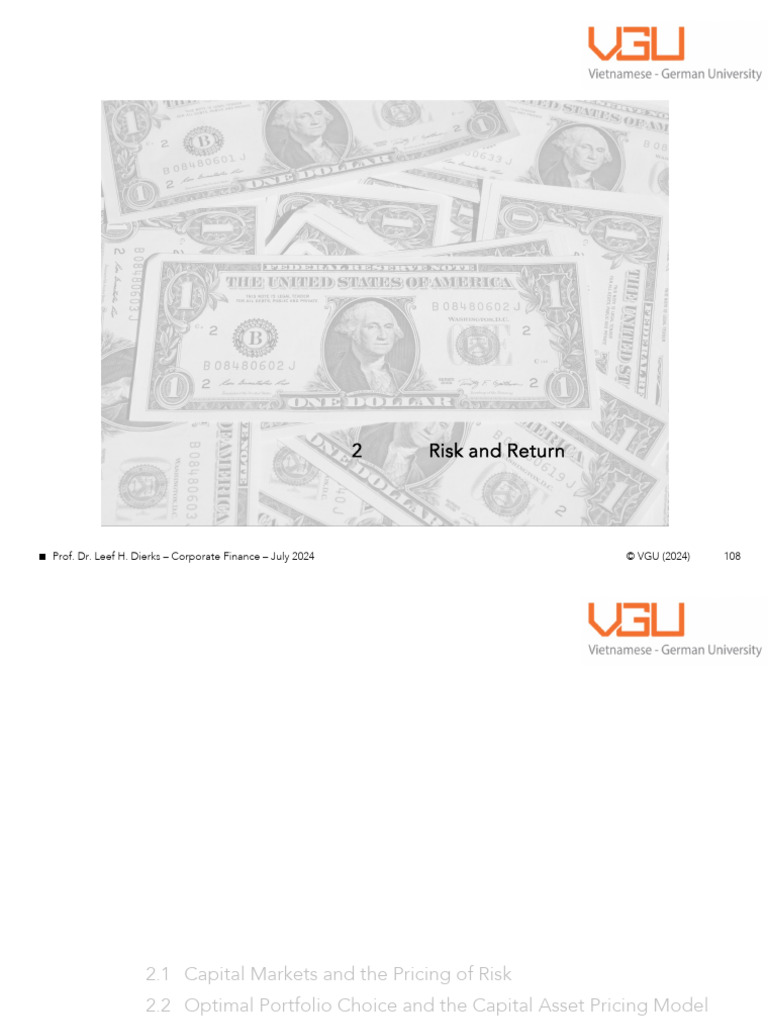 2 Risk Return Vgu Summer 2024 | PDF | Financial Risk | Diversification ...