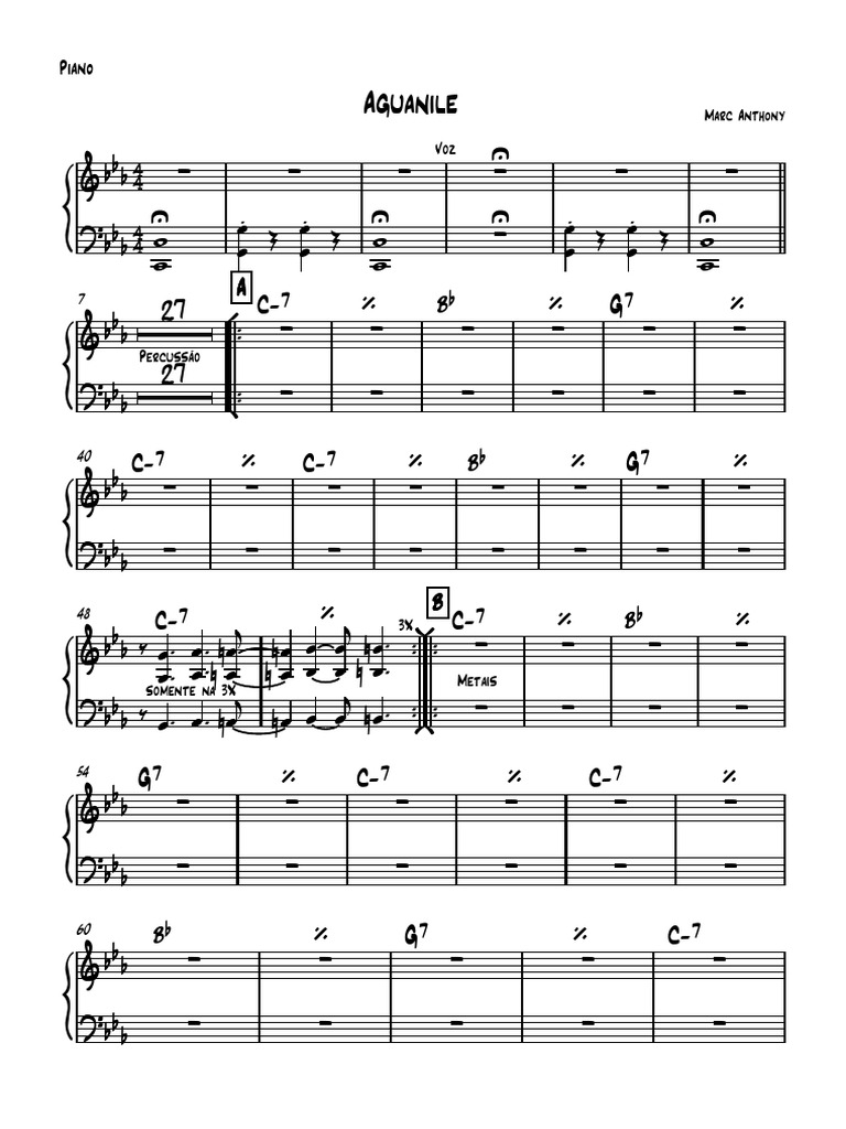 Aguanile - Piano | PDF