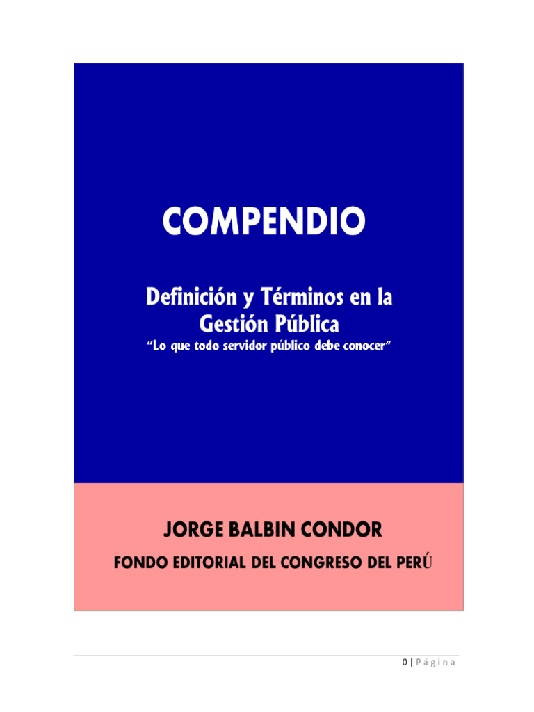 Compendio Definiciones y Términos en La Gestión Pública | PDF