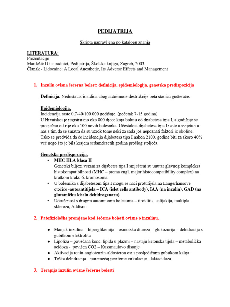 PEDIJATRIJA - Skripta | PDF