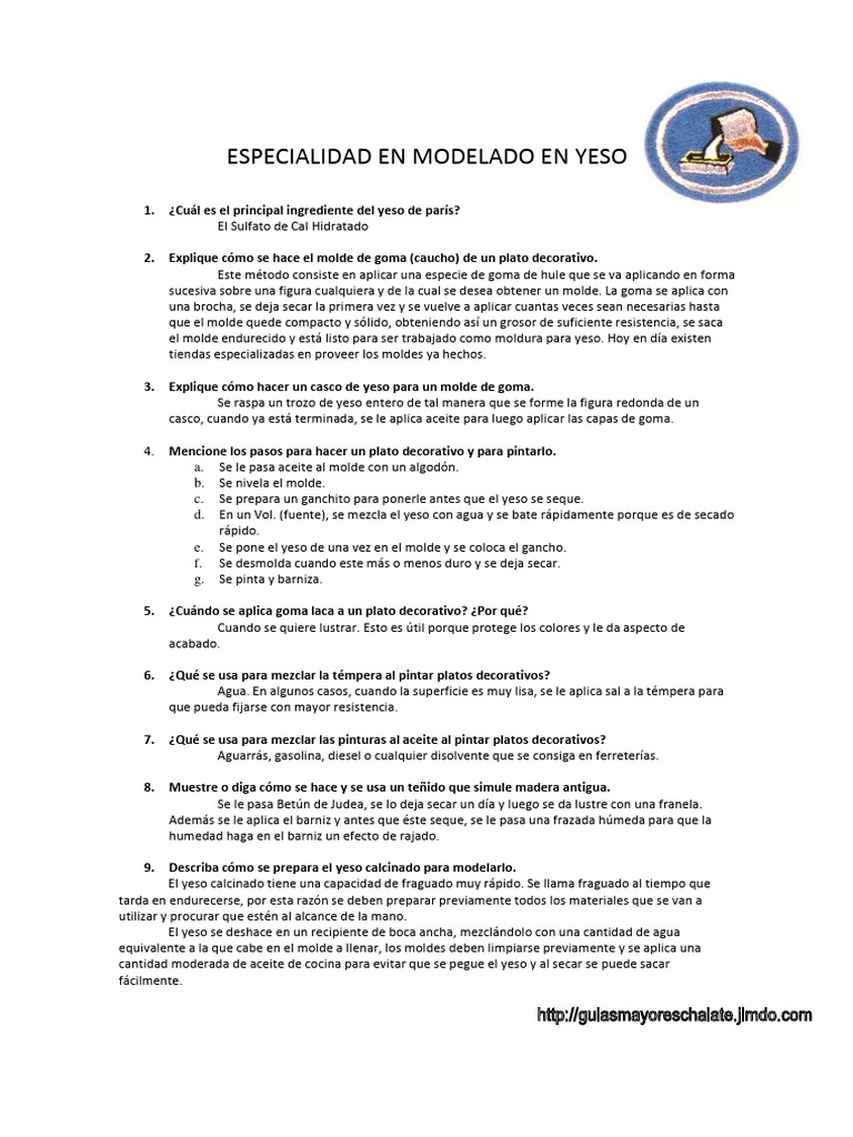 Modelado en Yeso | PDF | Yeso | Pintar