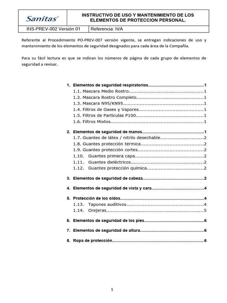 Instructivo Uso y Mantenimiento de Los EPP | PDF | ruido | Guante