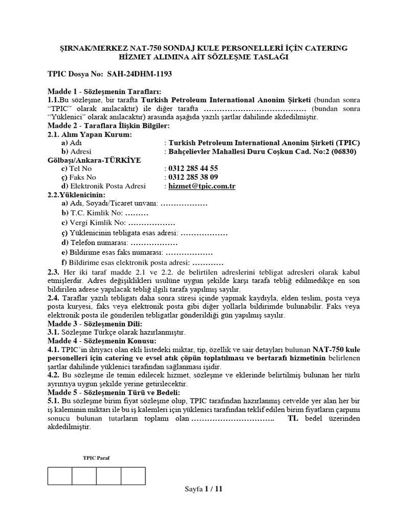 Sozlesme Taslagi | PDF