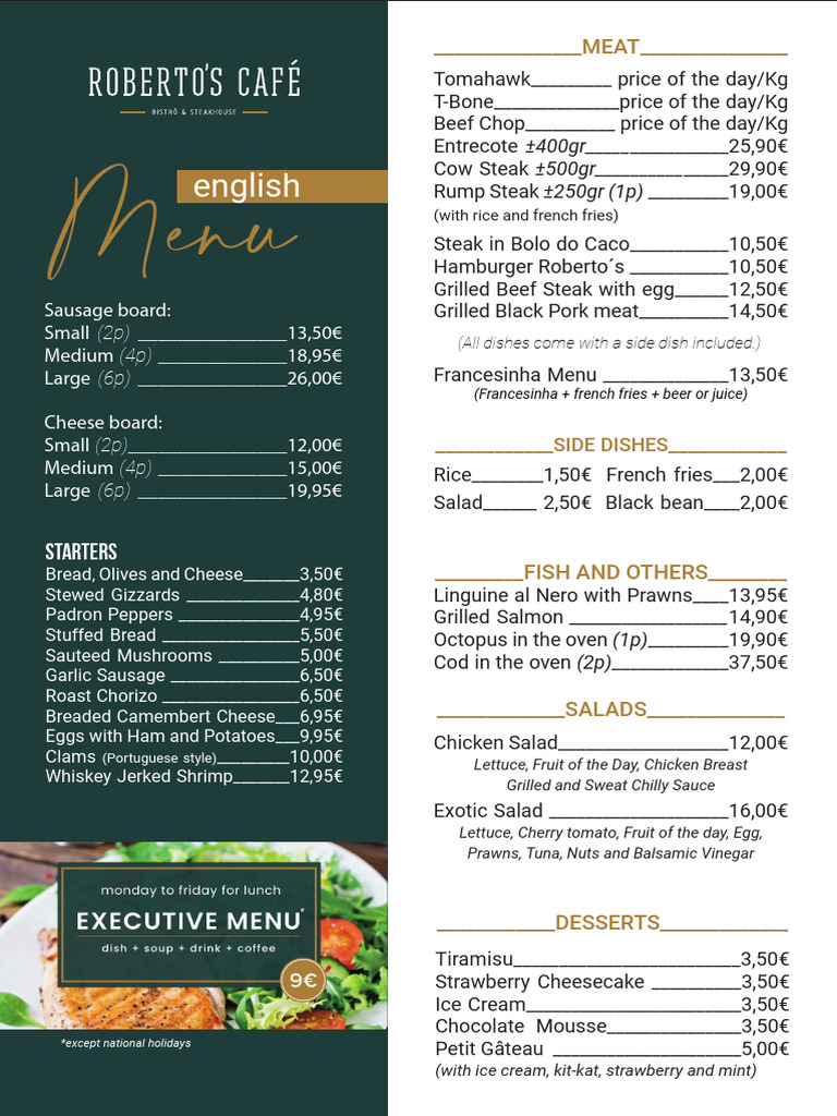 English Menu | PDF