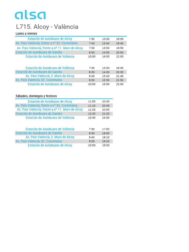 L715 Alcoy Valencia | PDF