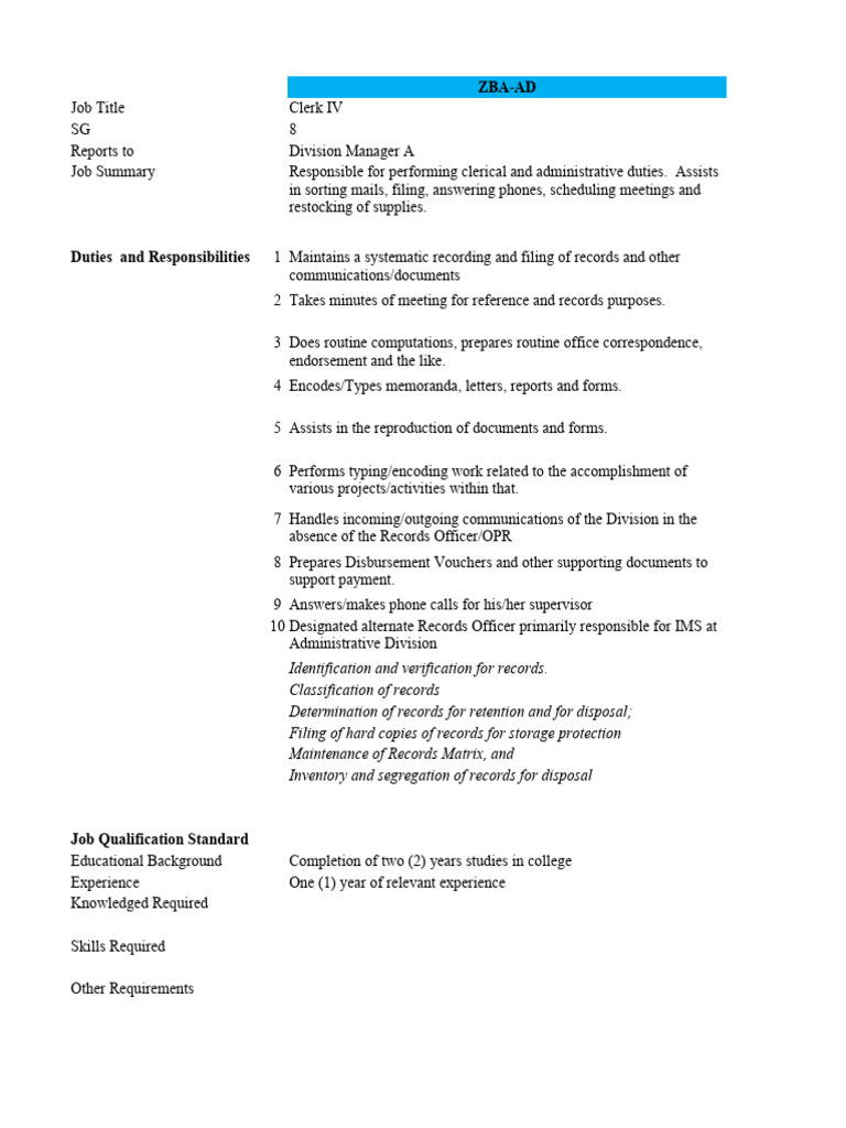 COMPARISON OF PMOs COS JOB DESCRIPTIONS | PDF | World Wide Web ...