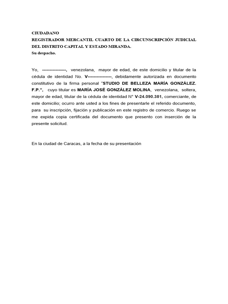 Modelo Firma Personal | PDF | Documento de identidad | Pagaré
