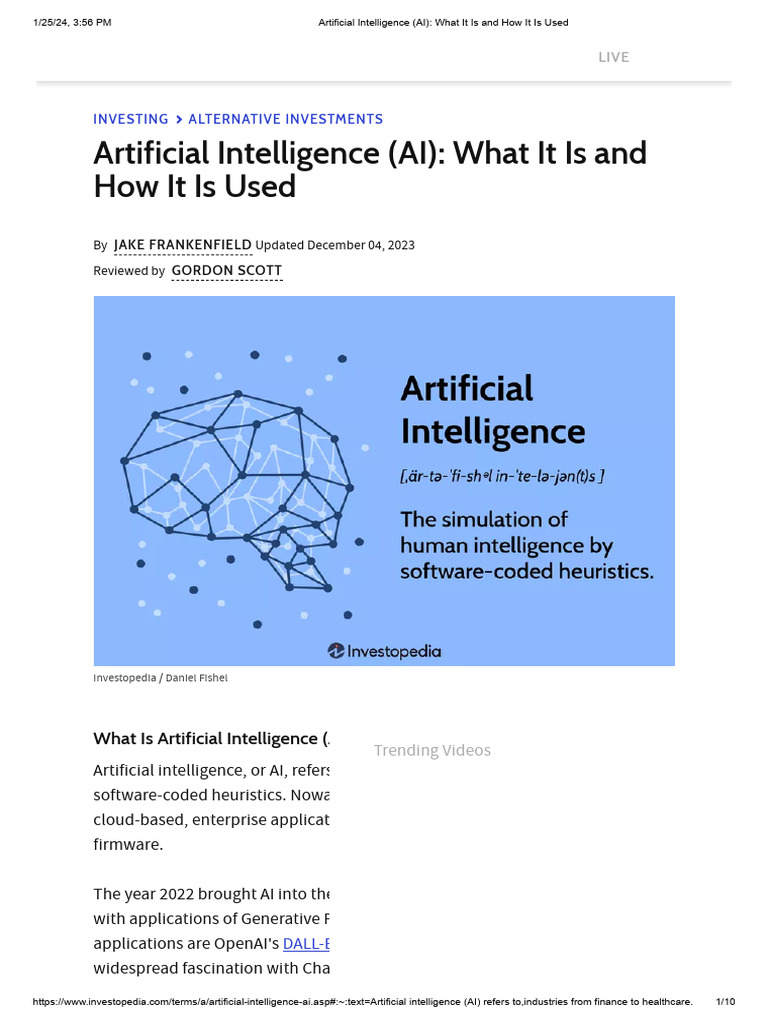 Artificial Intelligence (AI) - What It Is and How It Is Used | PDF ...