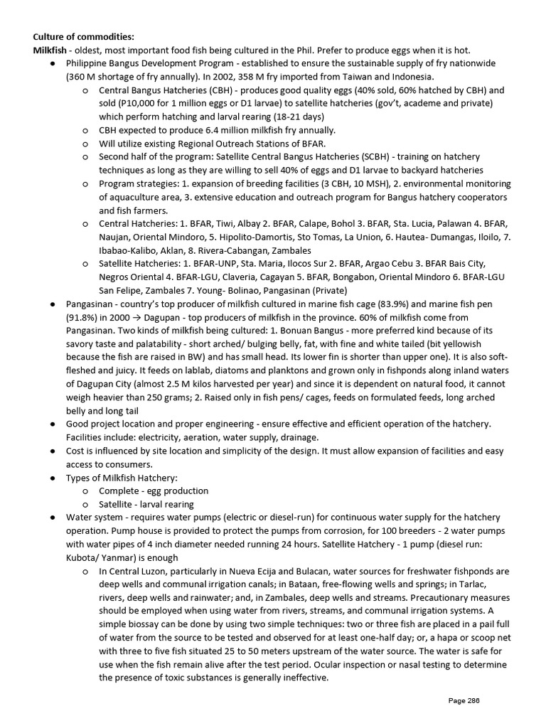 BFAR Species | PDF | Mosquito | Manure