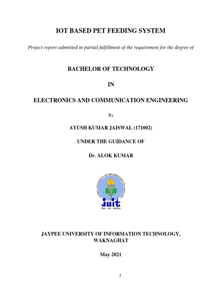 IoT Based Pet Feeding System | PDF | Computer Engineering | Computing