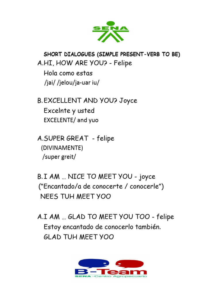 Short Dialogues | PDF | Artes del Lenguaje y Comunicación | Relaciones ...