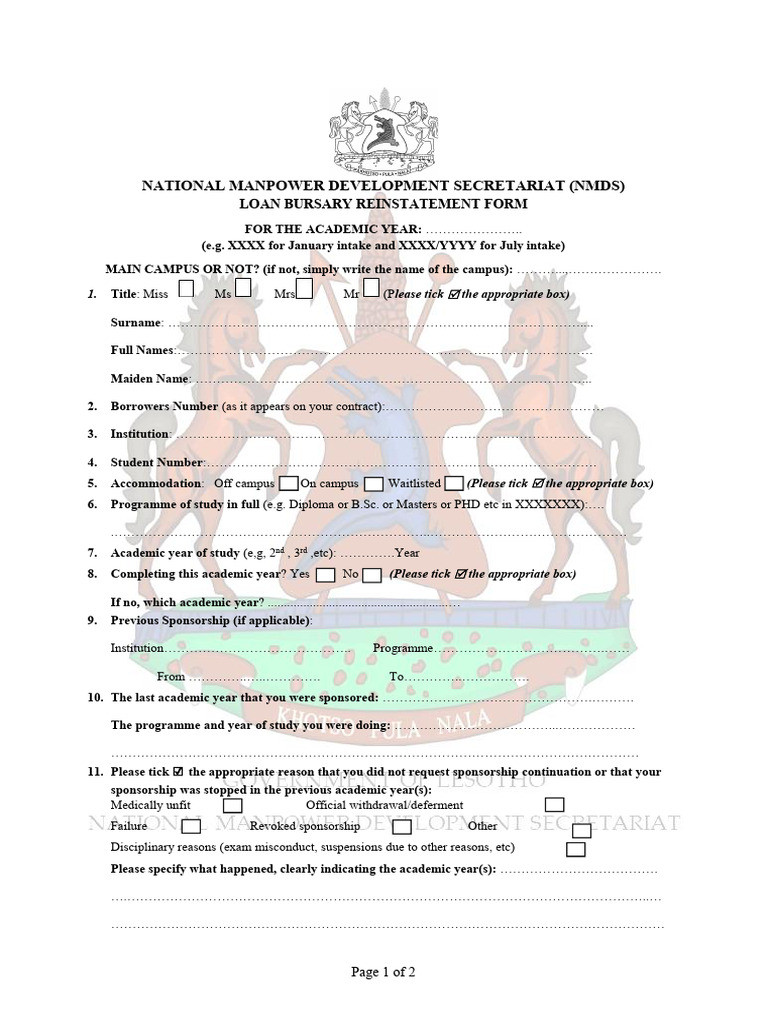 Reinstatement Form (New) | PDF