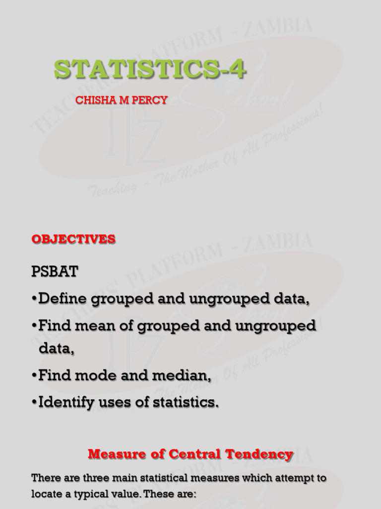 Statistics 4 | PDF | Mode (Statistics) | Median