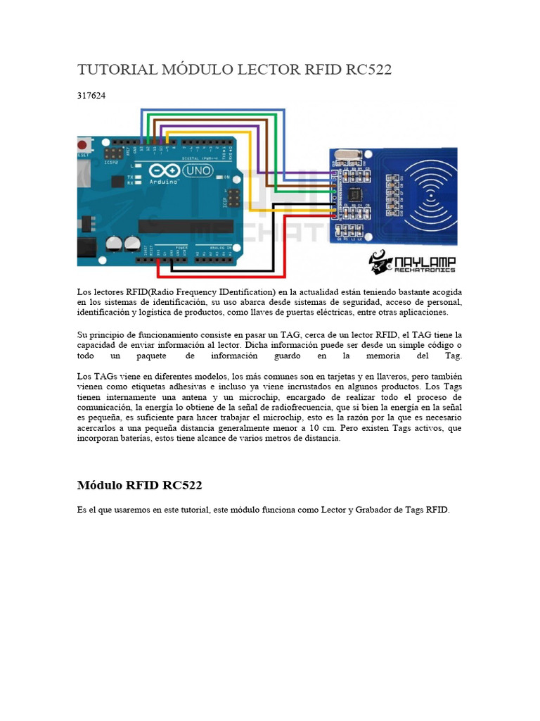 Tutorial Módulo Lector Rfid RC522 | PDF | Identificación de frecuencia ...