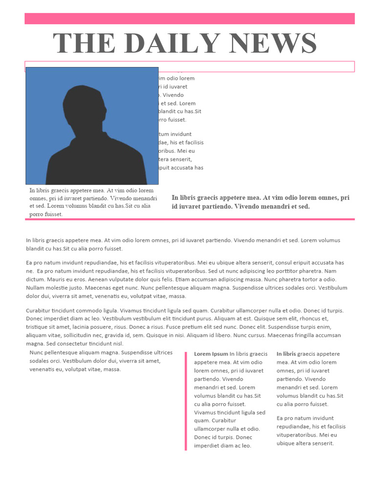 Daily Newspaper Template Free Word | PDF