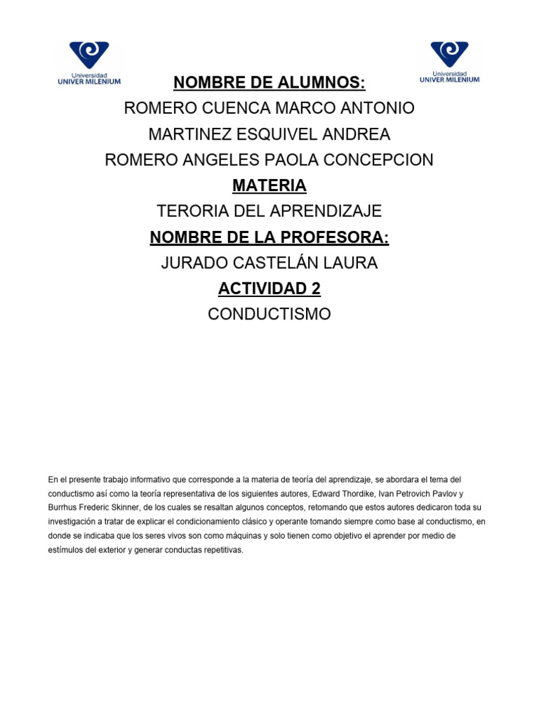 Act ApreN2 PCRA | PDF | Behaviorismo | Aprendizaje