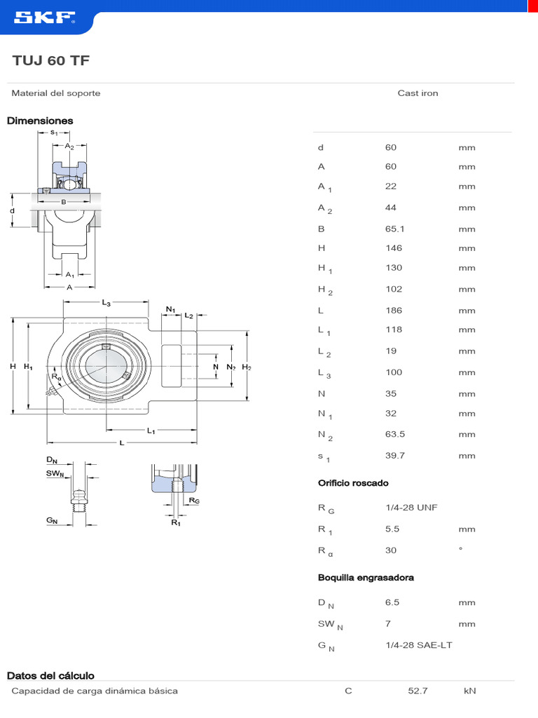 Soportes Tensores Con Rodamientos Y-TUJ 60 TF | PDF | Ingeniería ...