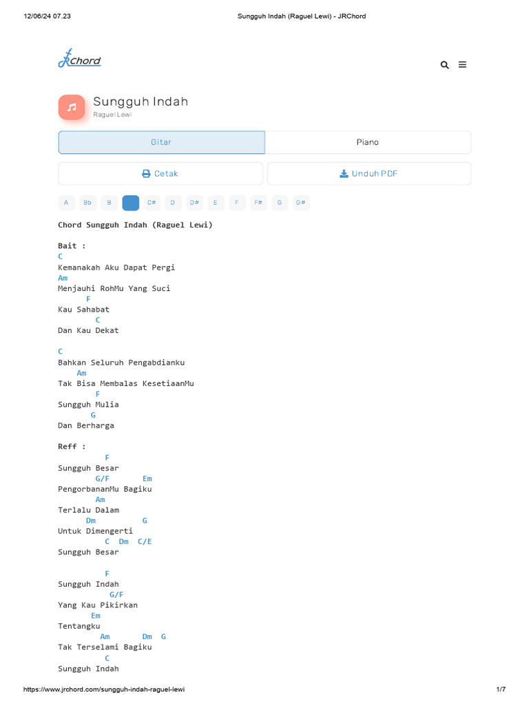 3-Sungguh Indah (Raguel Lewi) - JRChord | PDF
