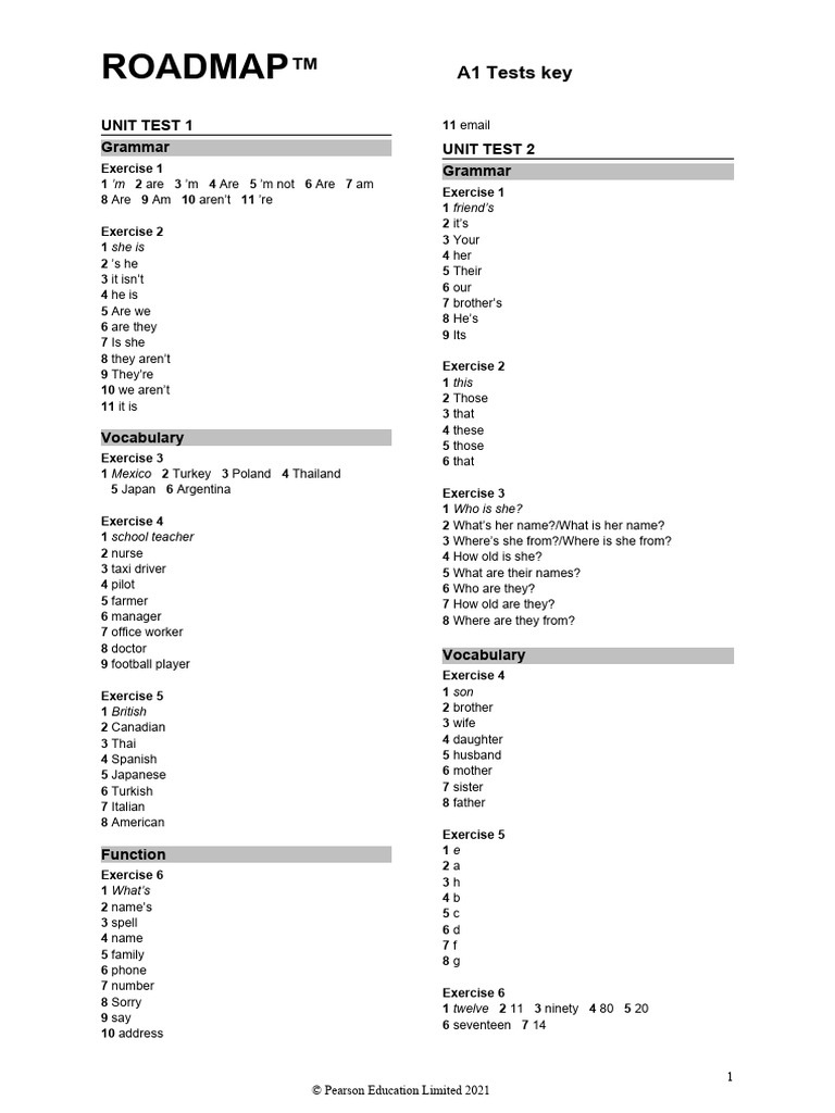 Tests Answer Key (Word) | PDF | Coffeehouse | Cuisine