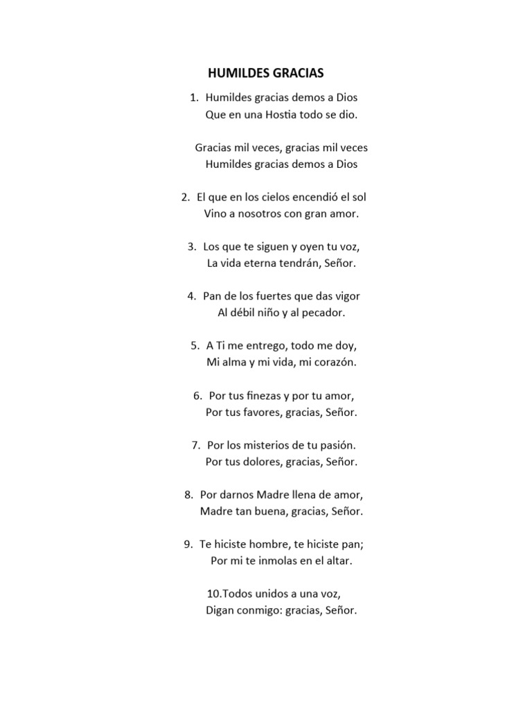 Humildes Gracias | PDF