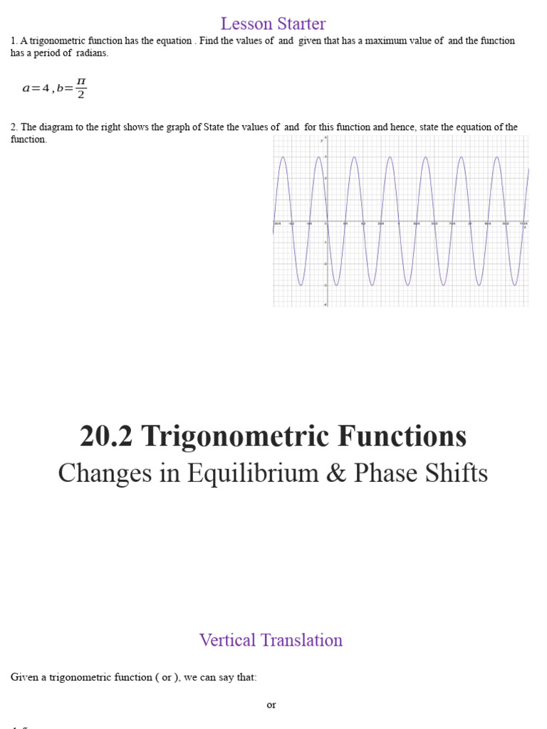 20.2 Changes in Equilibrium & Phase Shifts | PDF | Phase (Waves) | Function (Mathematics)
