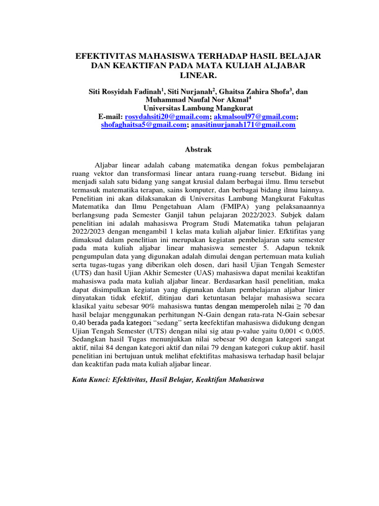 Template Abstrak LKTI-N Matematika 2024 | PDF