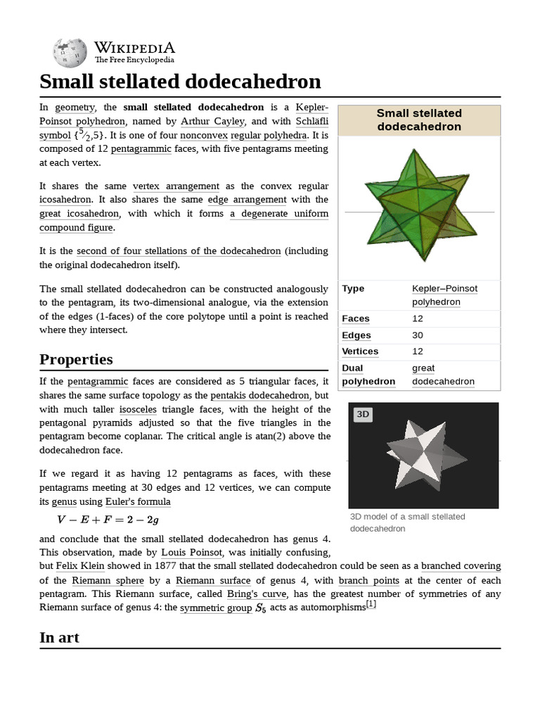 Geometry Enthusiasts: Stellated Dodecahedron | PDF | Polytopes | Convex ...