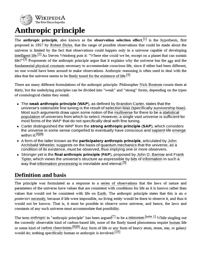 Anthropic_principle | PDF | Universe | Multiverse